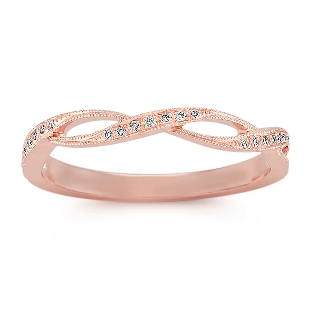Stackable Infinity Diamond Ring in 14k Rose Gold | Shane Co.