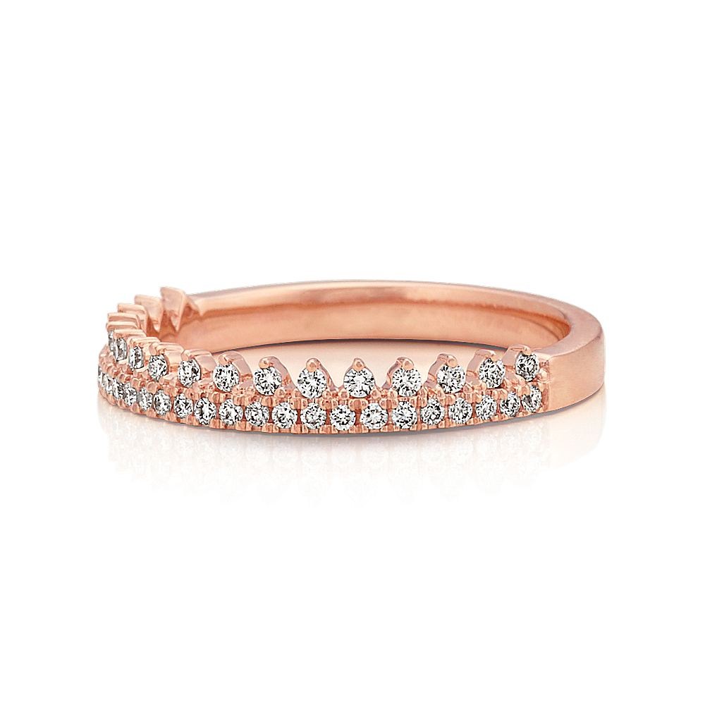 Stackable Pave-Set Round Diamond Ring in Rose Gold | Shane Co.
