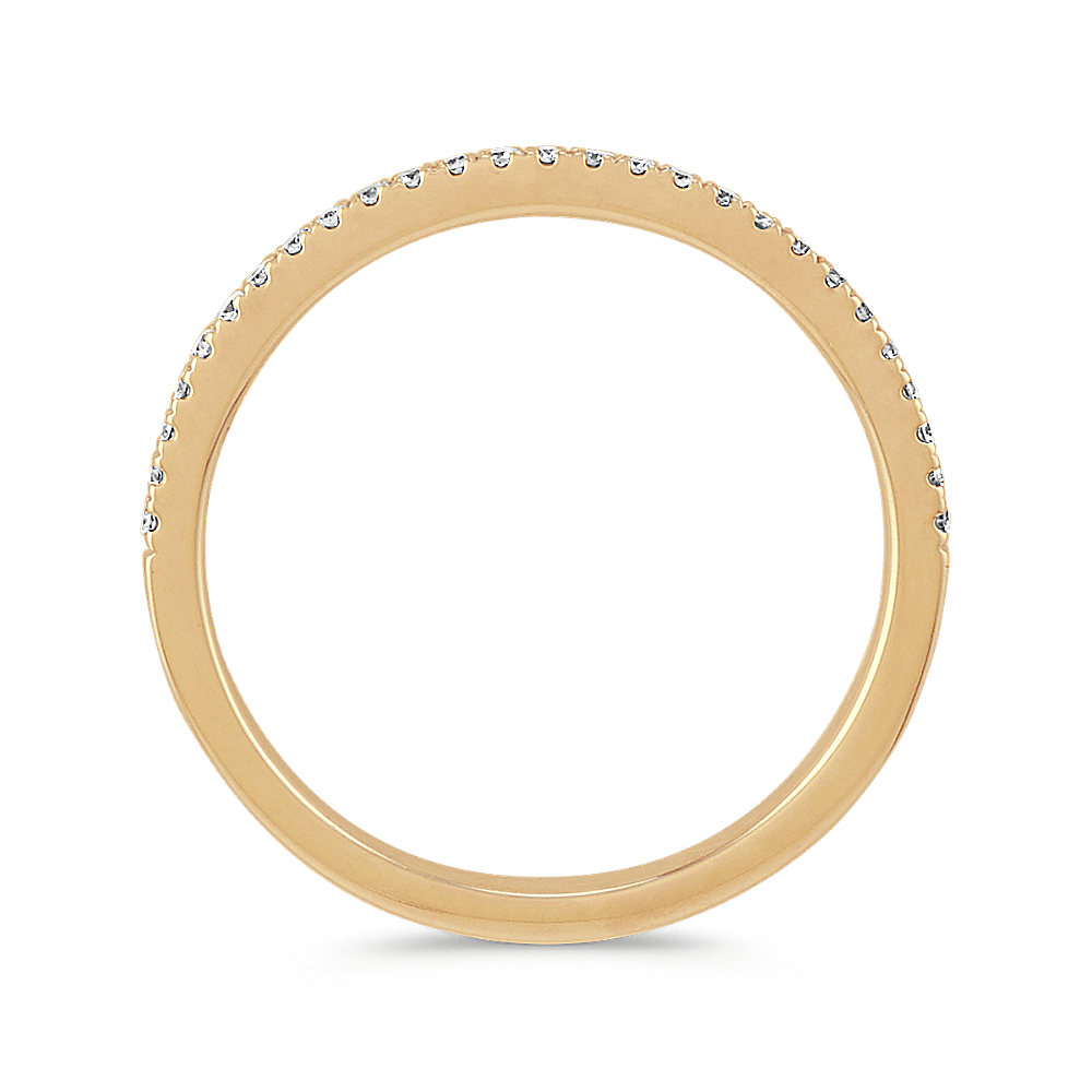 Stackable Pave-Set Round Diamond Ring in Yellow Gold | Shane Co.