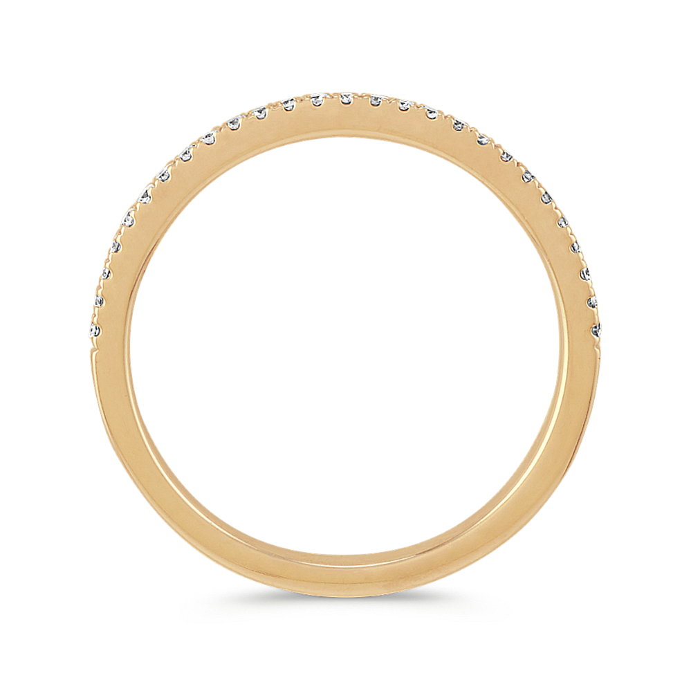 Stackable Pave-Set Round Diamond Ring in Yellow Gold | Shane Co.