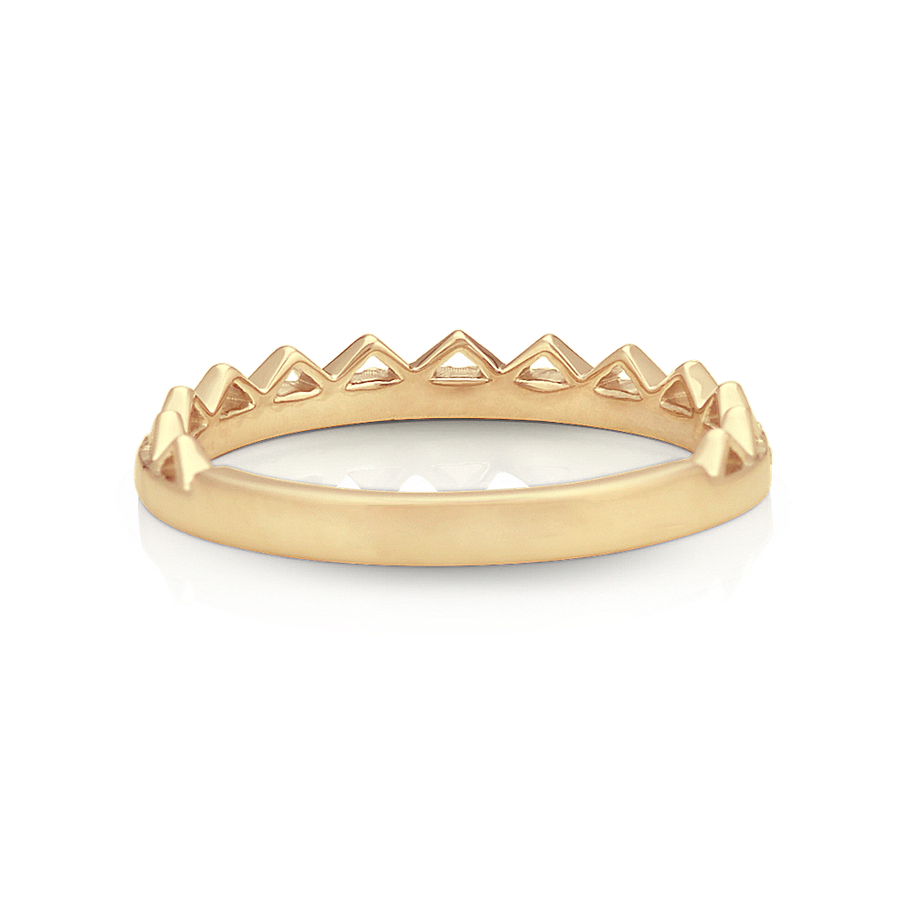 Stackable Pave-Set Round Diamond Ring in Yellow Gold | Shane Co.