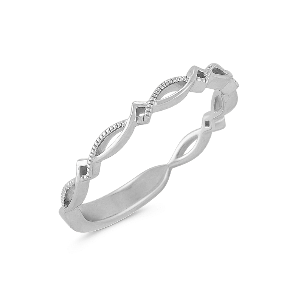 Stackable Ring with Milgrain Detailing in Sterling Silver | Shane Co.