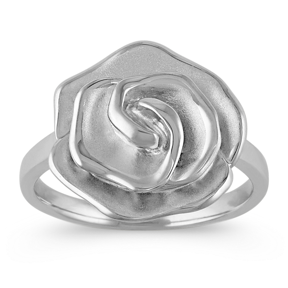 Sterling Silver Rose Ring | Shane Co.