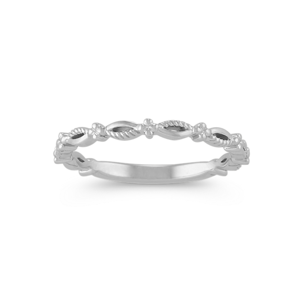 Sterling Silver Stackable Ring with Milgrain Detailing | Shane Co.