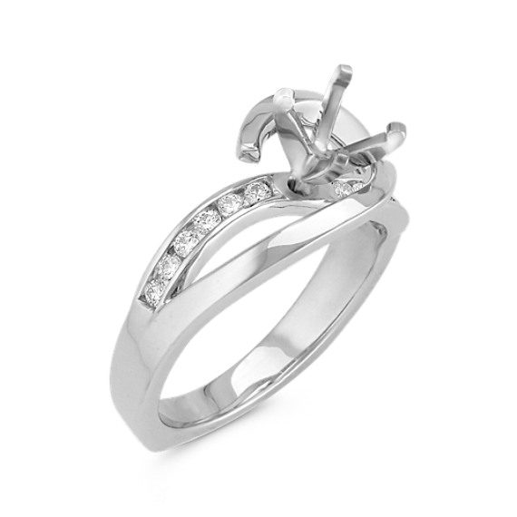 Swirl Diamond Engagement Ring with Channel-Setting | Shane Co.