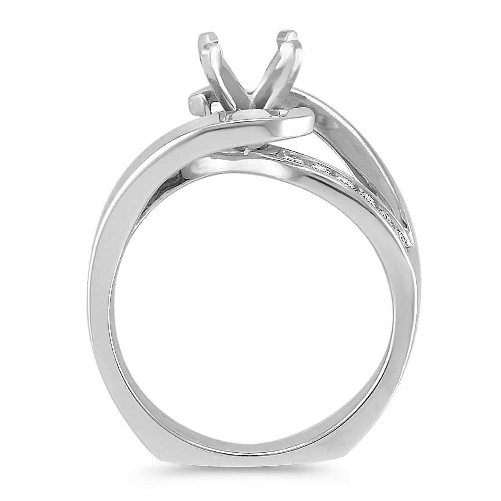 Swirl Diamond Engagement Ring with Channel-Setting | Shane Co.