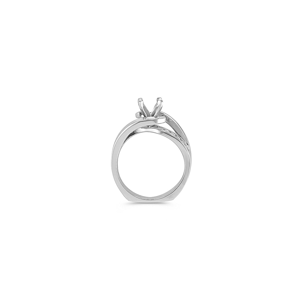 Swirl Diamond Engagement Ring with Channel-Setting in White Gold ...