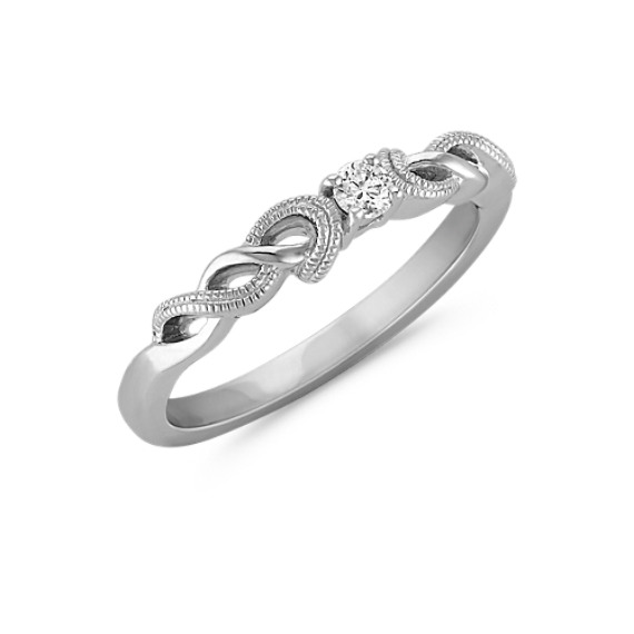 Swirl Diamond Ring in Sterling Silver with Milgrain Detailing | Shane Co.