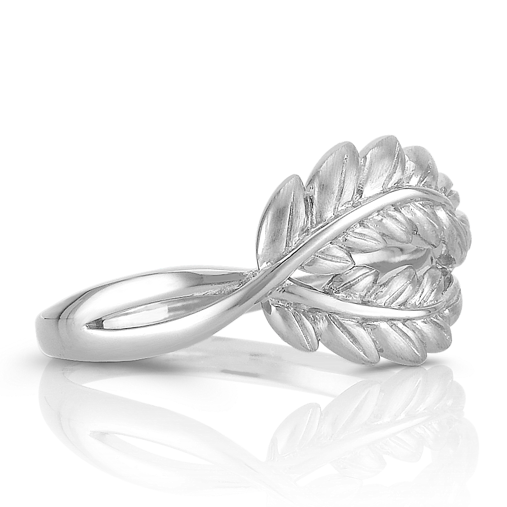 Swirl Double Leaf Ring in Sterling Silver | Shane Co.