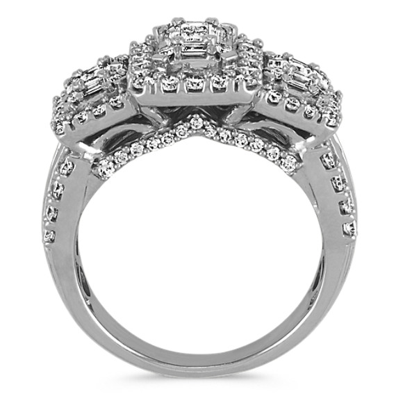 Three-Stone Baguette and Round Diamond Ring | Shane Co.