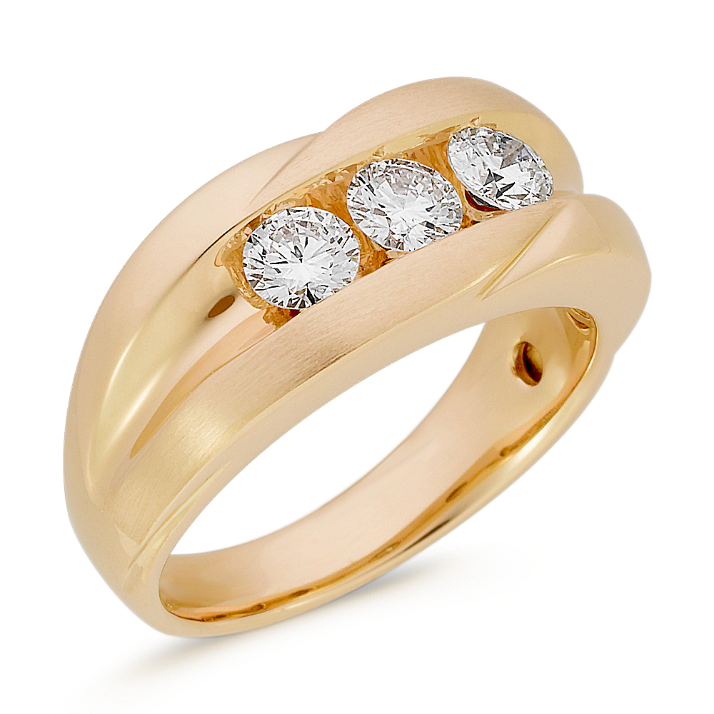Three-Stone Channel-Set Round Diamond Ring (7mm) | Shane Co.