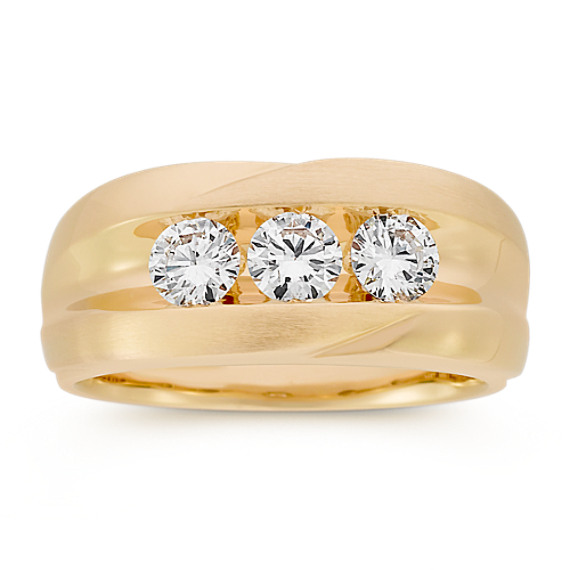 Three-Stone Channel-Set Round Diamond Ring (7mm) | Shane Co.