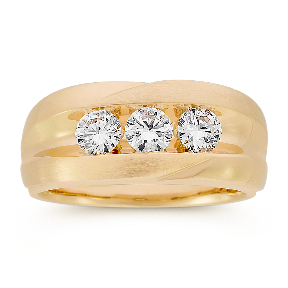 Three-Stone Channel-Set Round Diamond Ring (7mm) | Shane Co.