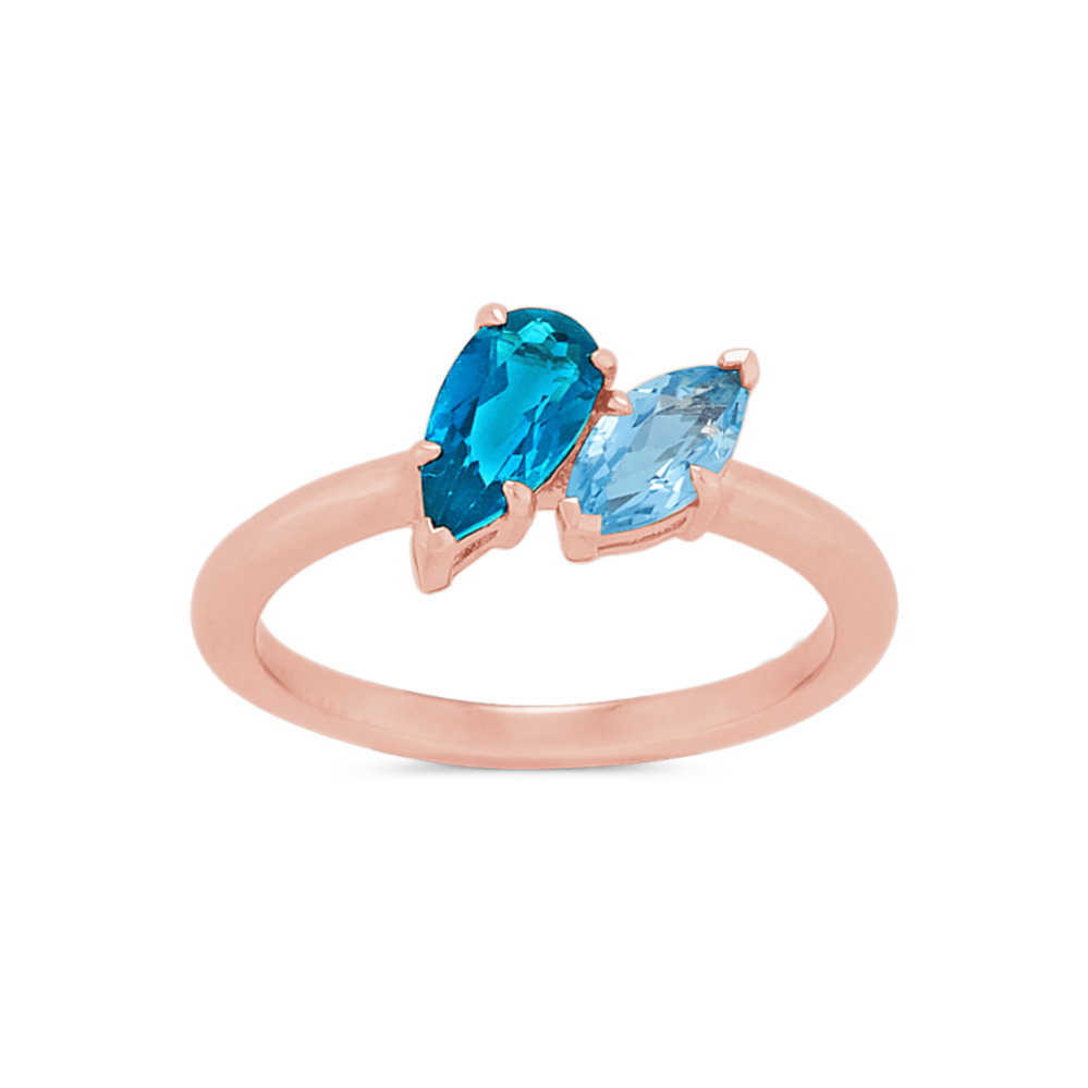 Astrid Topaz Duo Ring in 14K Rose Gold | Shane Co.