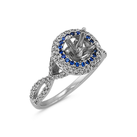 Traditional Sapphire and Diamond Halo Infinity Engagement Ring | Shane Co.