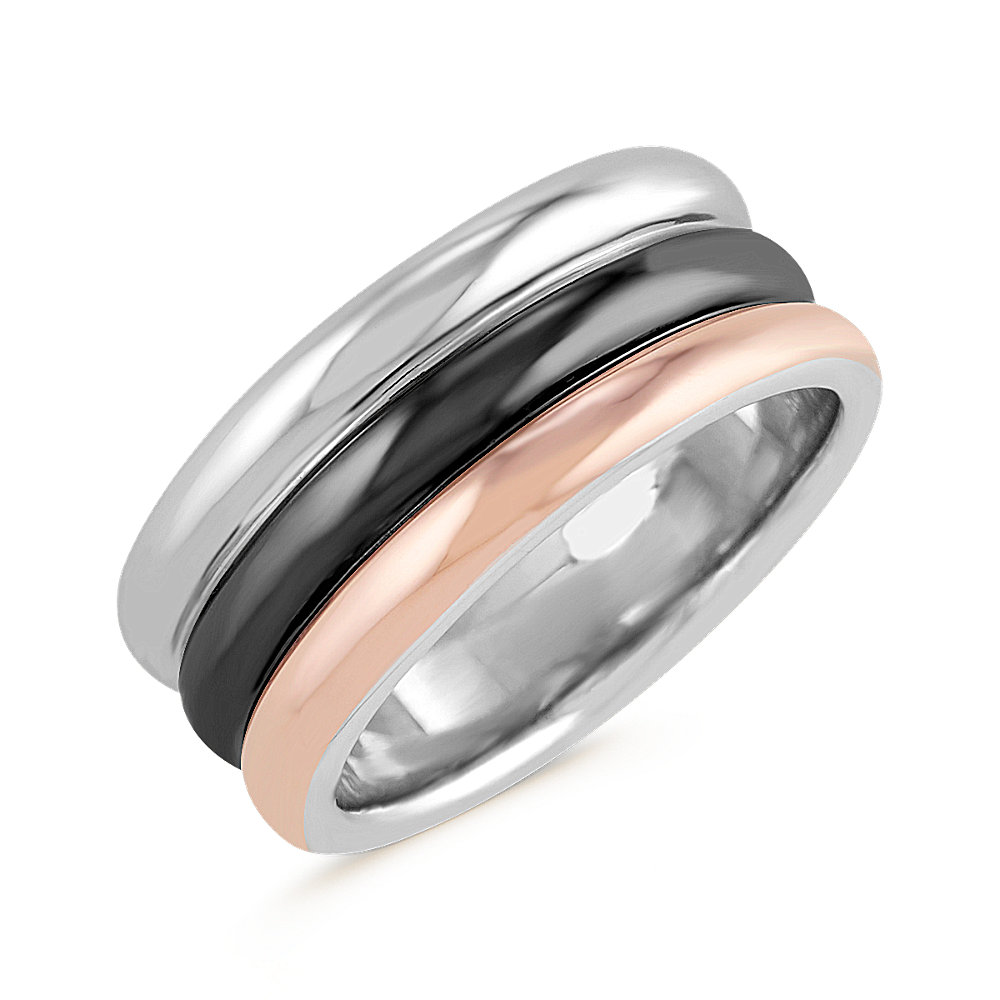 Tri-Tone Sterling Silver Ring | Shane Co.
