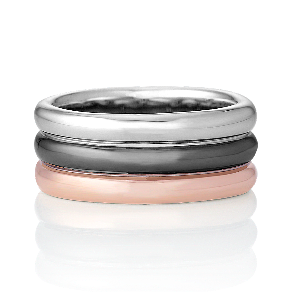 Tri-Tone Sterling Silver Ring | Shane Co.