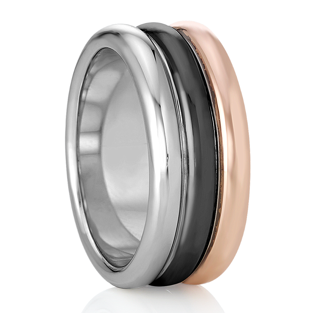 Tri-Tone Sterling Silver Ring | Shane Co.