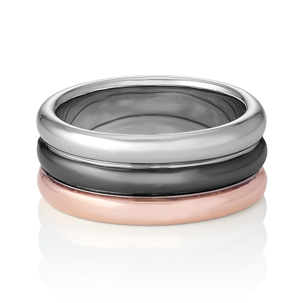 Tri-Tone Sterling Silver Ring | Shane Co.