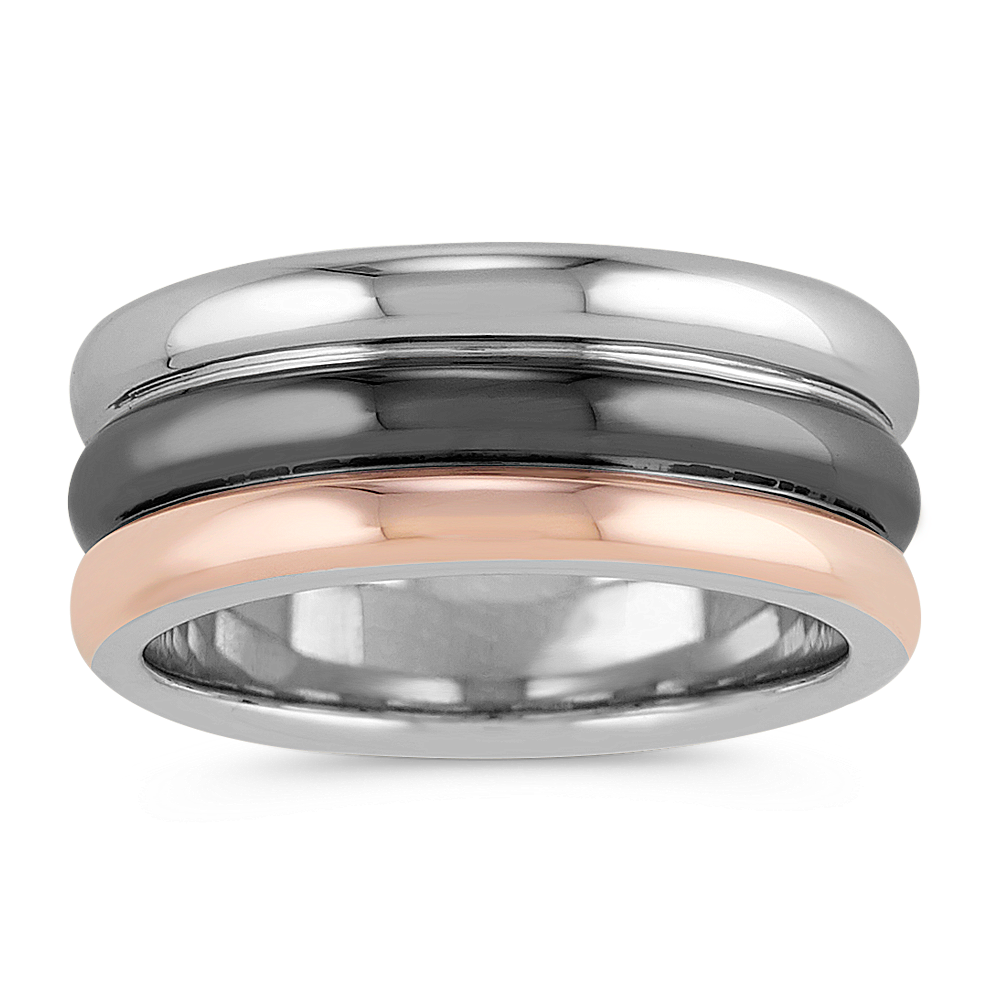 Tri-Tone Sterling Silver Ring | Shane Co.