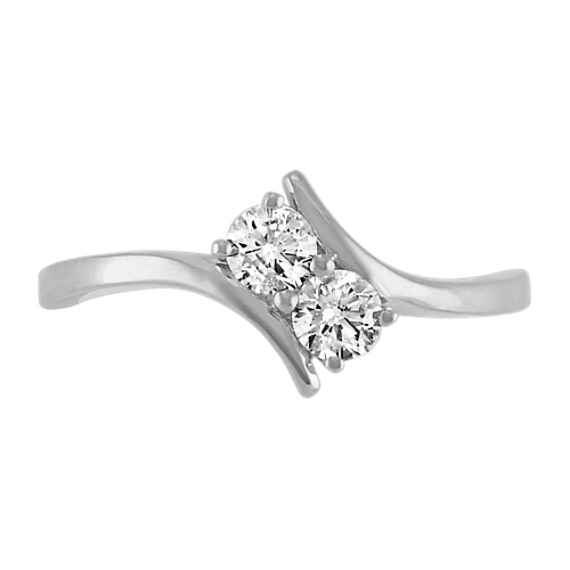 Two-Stone Diamond Ring in 14k White Gold | Shane Co.
