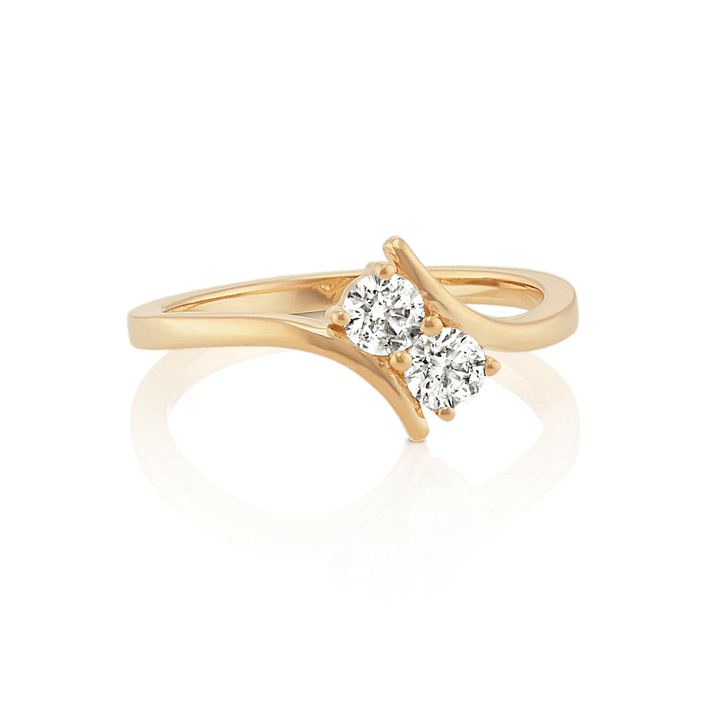 Two-Stone Diamond Ring in 14k Yellow Gold | Shane Co.