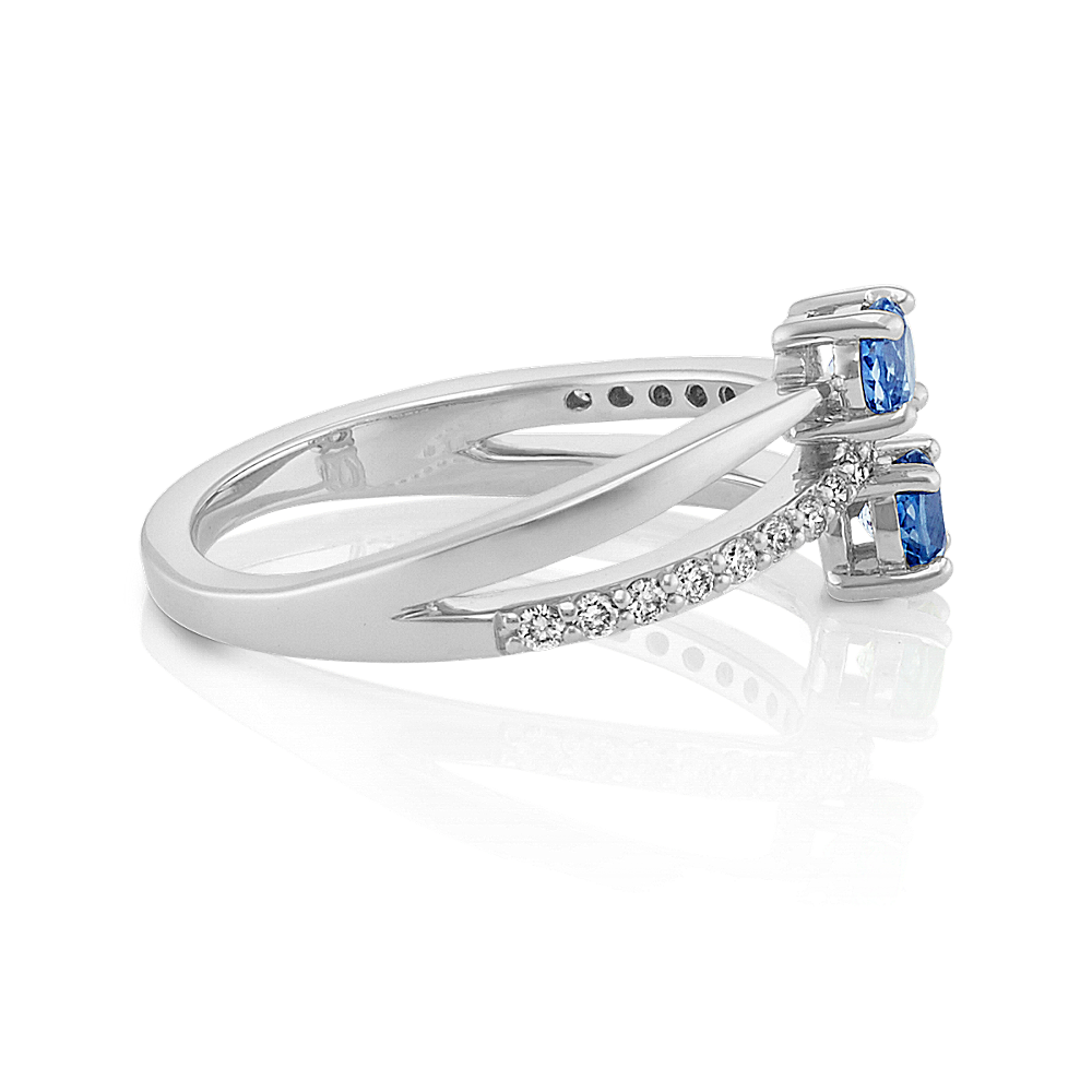 Two-Stone Round Kentucky Blue Sapphire and Diamond Ring | Shane Co.