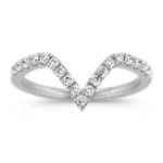 V Shaped Diamond Ring in 14k White Gold | Shane Co.