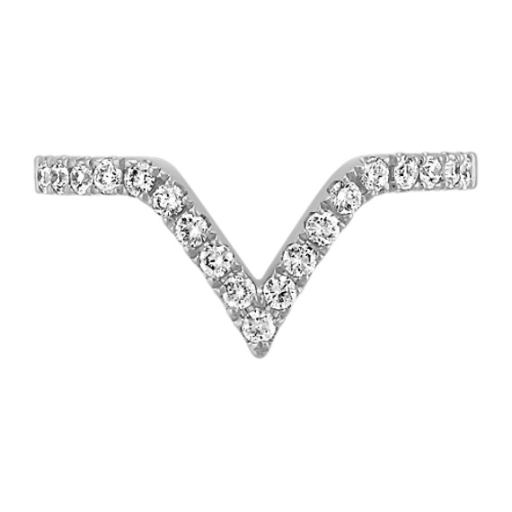 V Shaped Diamond Ring in 14k White Gold | Shane Co.
