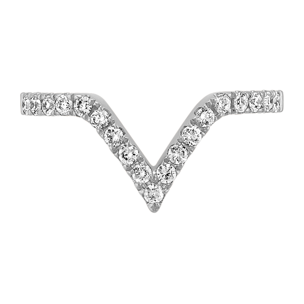 V Shaped Diamond Ring in 14k White Gold | Shane Co.