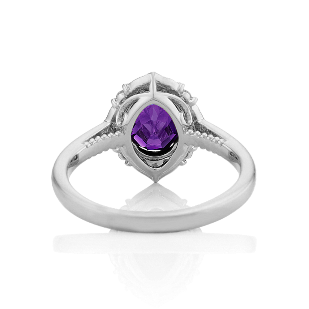 Vintage Checkerboard Cut Amethyst and Diamond Ring | Shane Co.