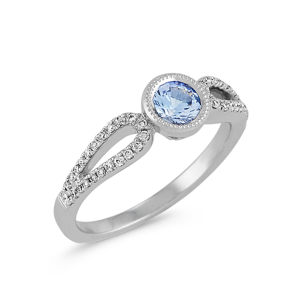 Vintage Ice Blue Sapphire and Diamond Ring | Shane Co.