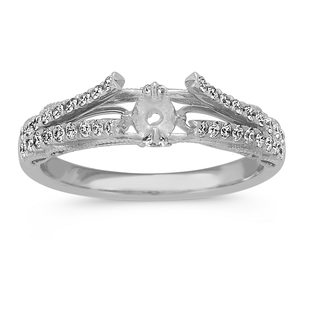Vintage Round Diamond Split Shank Engagement Ring in Platinum | Shane Co.