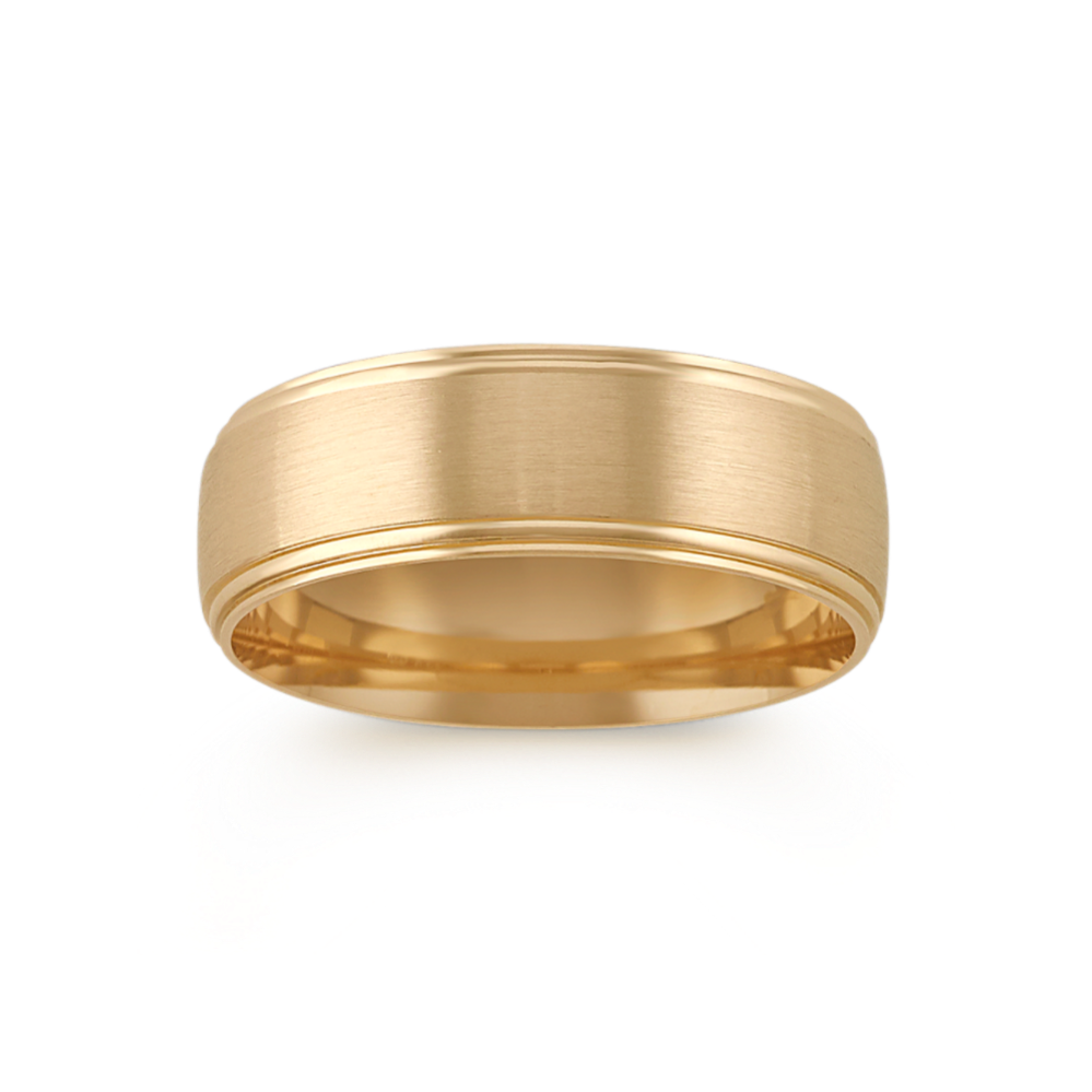 Yellow Gold Contemporary Mens Band (7mm) | Shane Co.