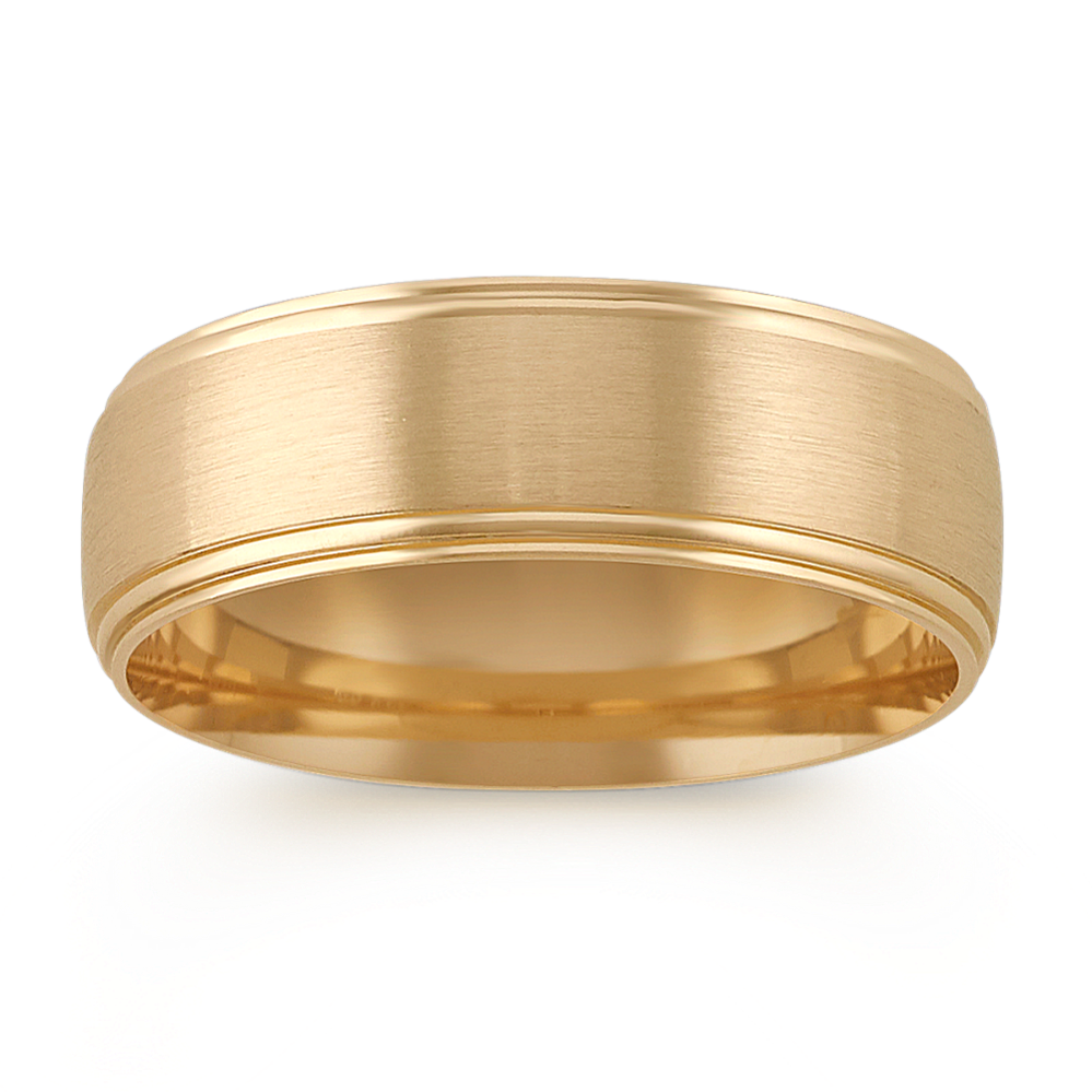 Yellow Gold Contemporary Mens Band (7mm) | Shane Co.