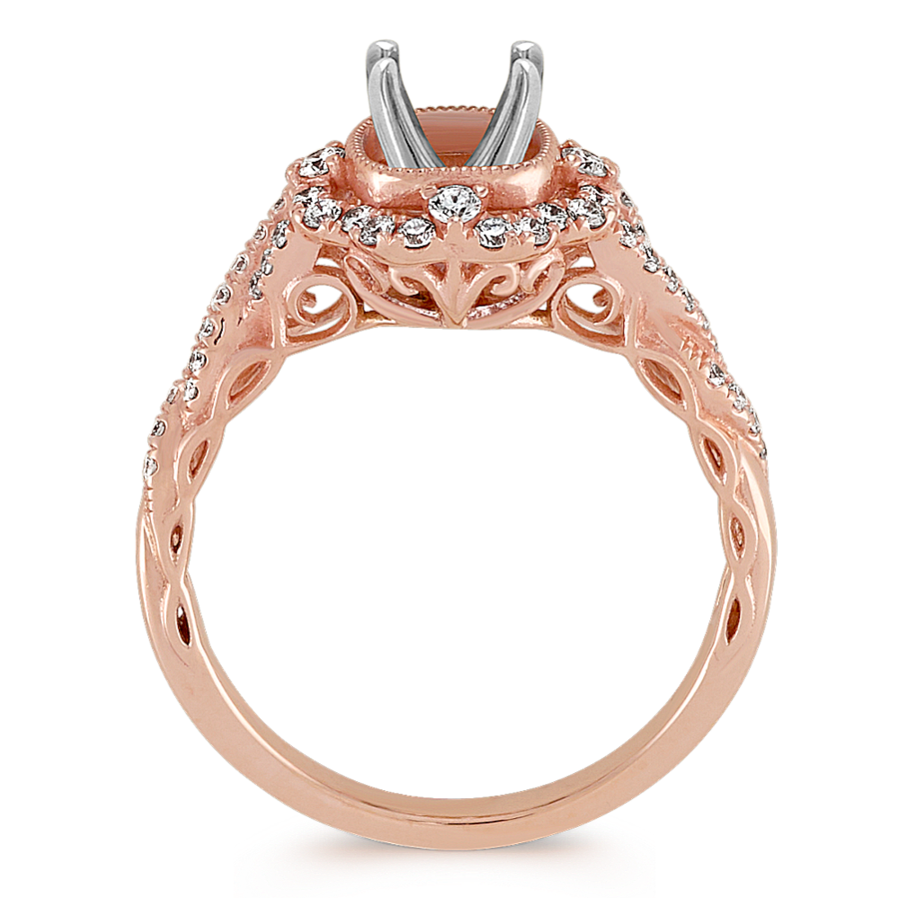 Zinnia Halo Engagement Ring (Round) | Shane Co.