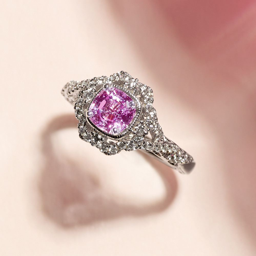 Zinnia Halo Engagement Ring (Round) | Shane Co.