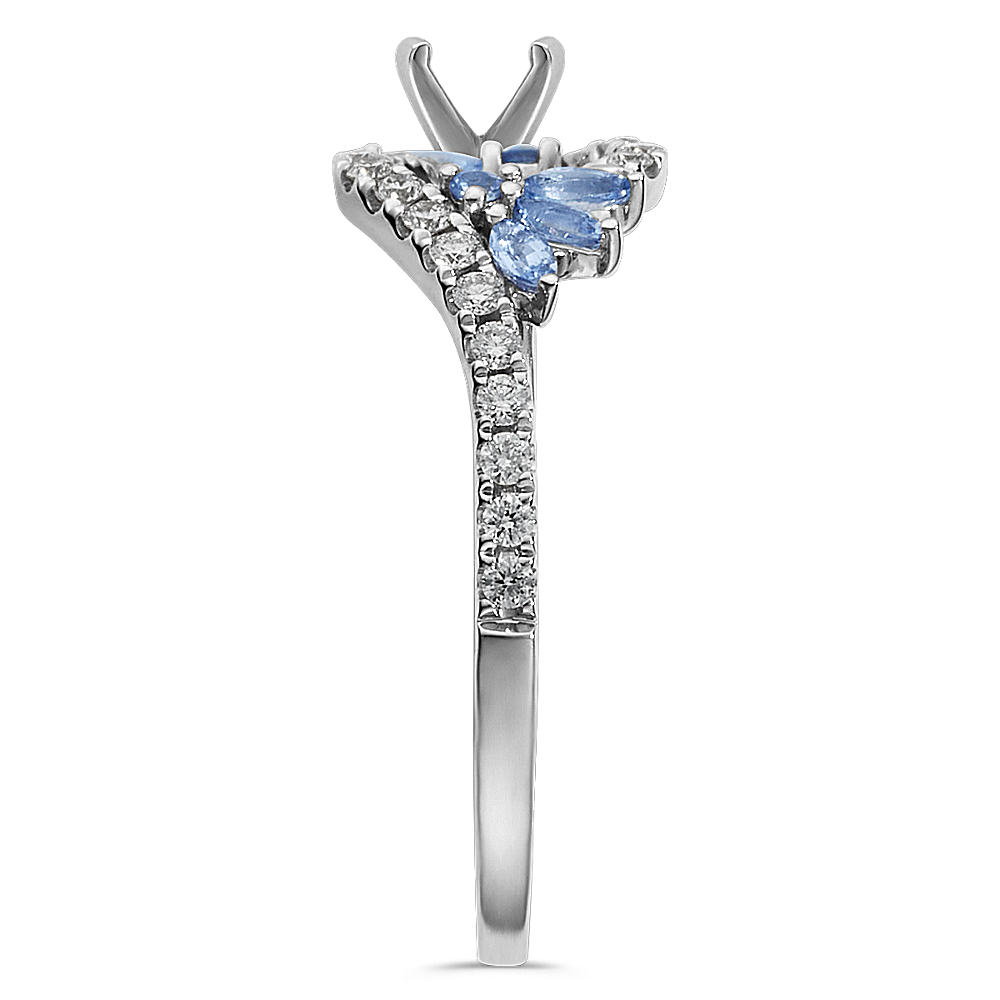 Hyacinth Sapphire & Diamond Halo Engagement Ring | Shane Co.