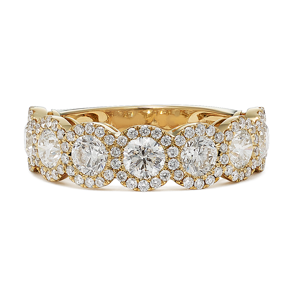 Chandelier Multi-Halo Diamond Band (Round) | Shane Co.