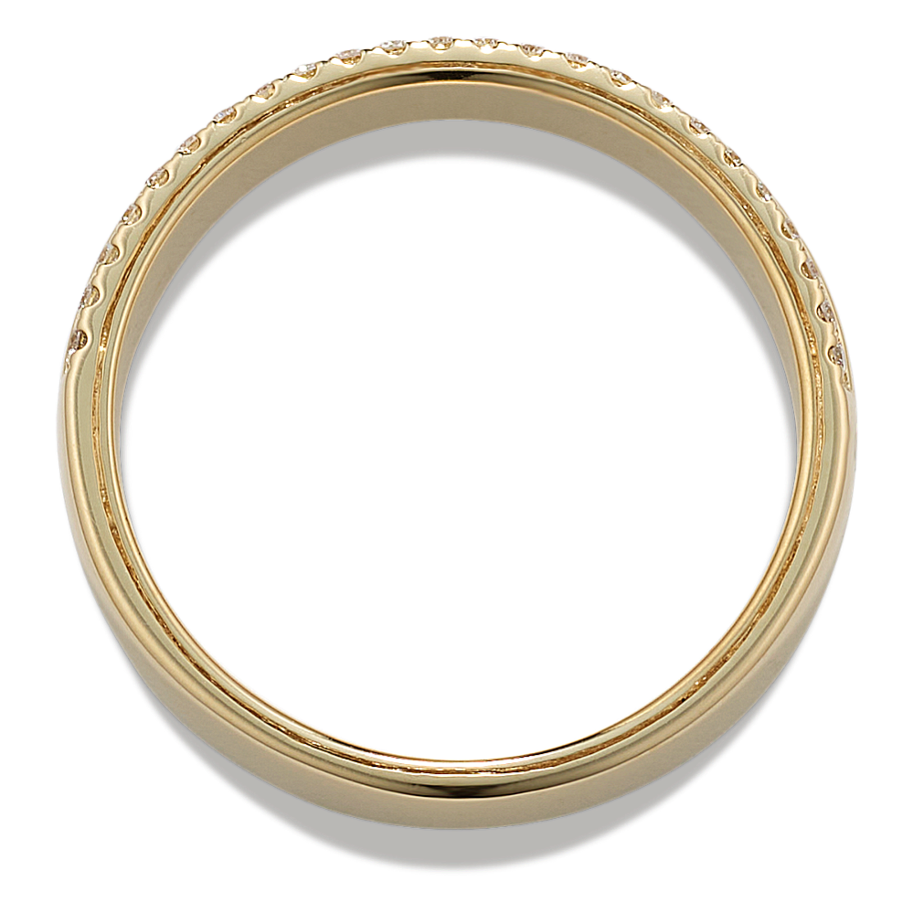 Pave Borders 14K Yellow Gold Band (6mm) | Shane Co.