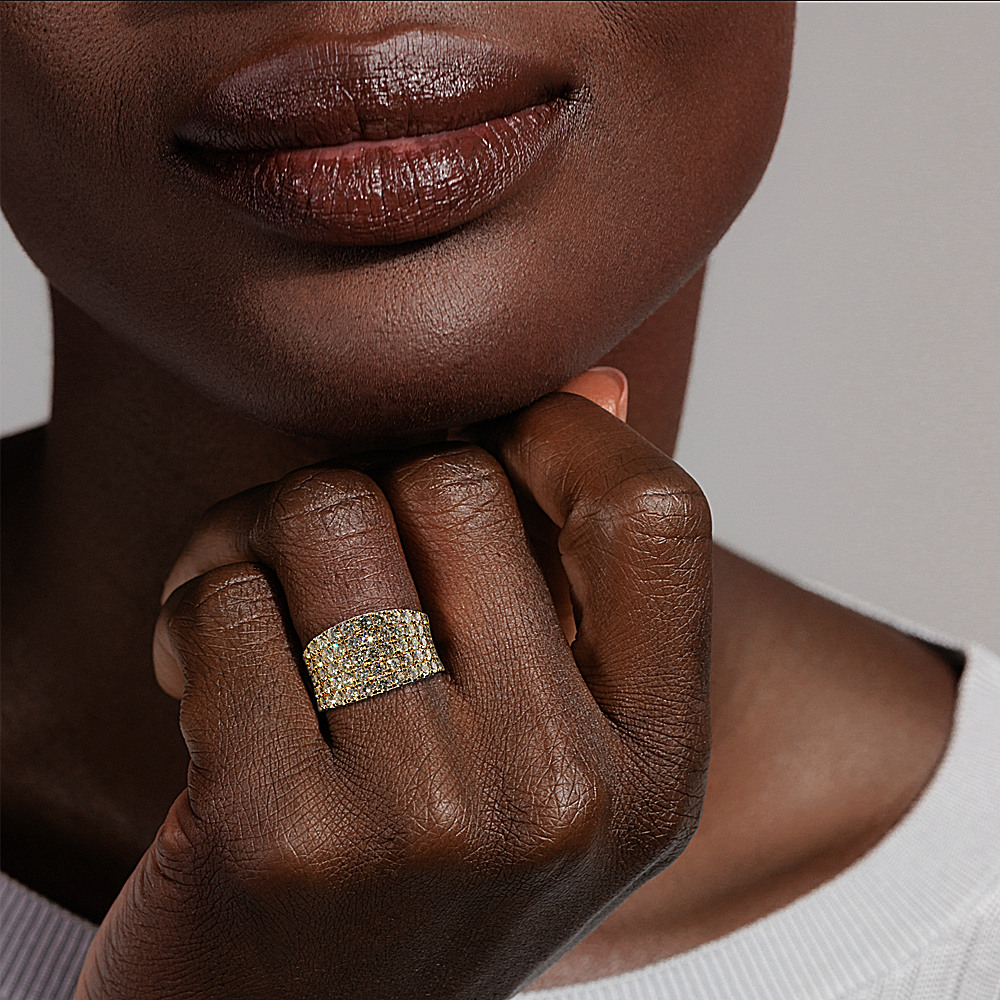 Aelina Wide Pave Ring | Shane Co.