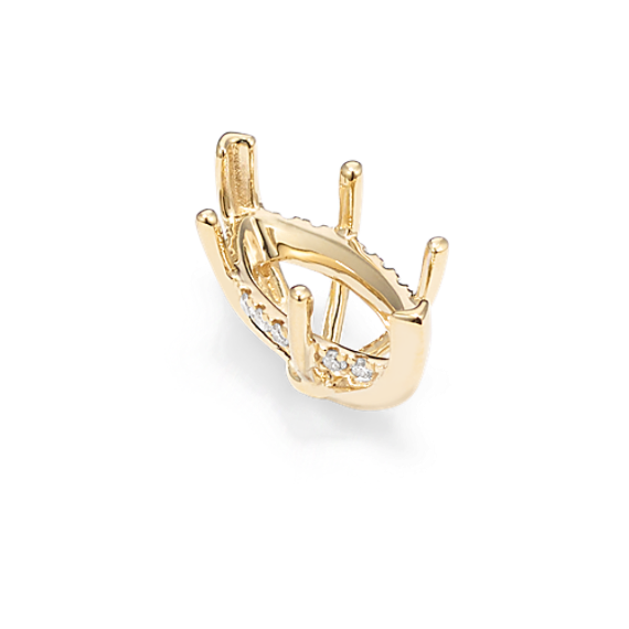 Rosebud Diamond Decorative Crown (Holds approx. 14x7mm Marquise ...