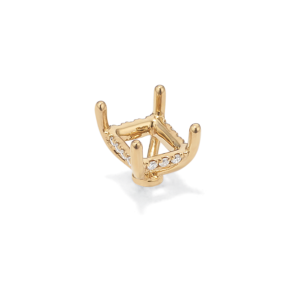 Rosebud Diamond Decorative Crown (Holds approx. 6.6x5.7mm Radiant Cut ...