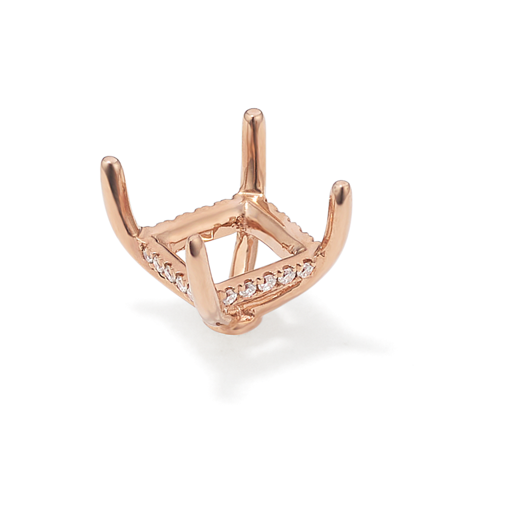 Rosebud Diamond Decorative Crown (Holds approx. 7.5mm Princess Cut) | Shane Co.