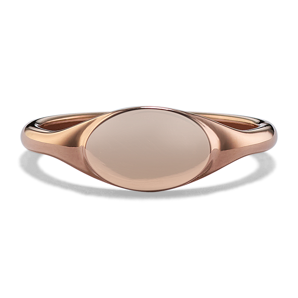 Petite 14K Rose Gold Signet Ring | Shane Co.