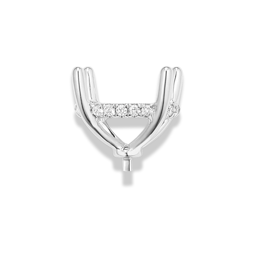 Rosebud Diamond Decorative Crown (Holds approx. 10x8mm Oval) | Shane Co.