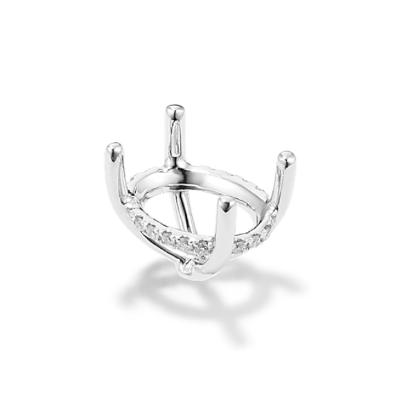 Rosebud Diamond Decorative Crown (Holds approx. 10.5x8.5mm Oval ...