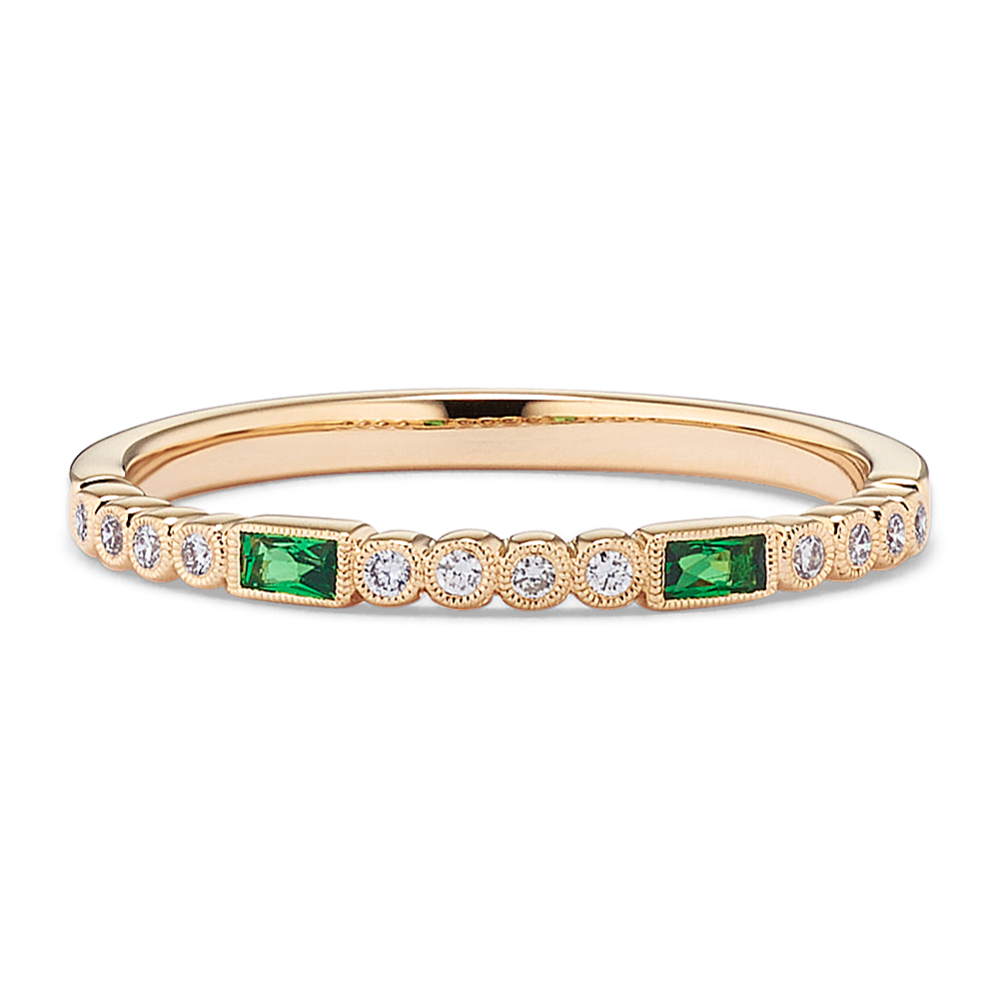 Astraea Tsavorite & Diamond Stackable Ring | Shane Co.