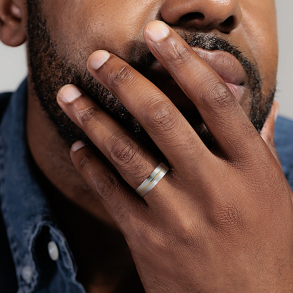 Equator 14K Two-Tone Gold Band (6mm) | Shane Co.