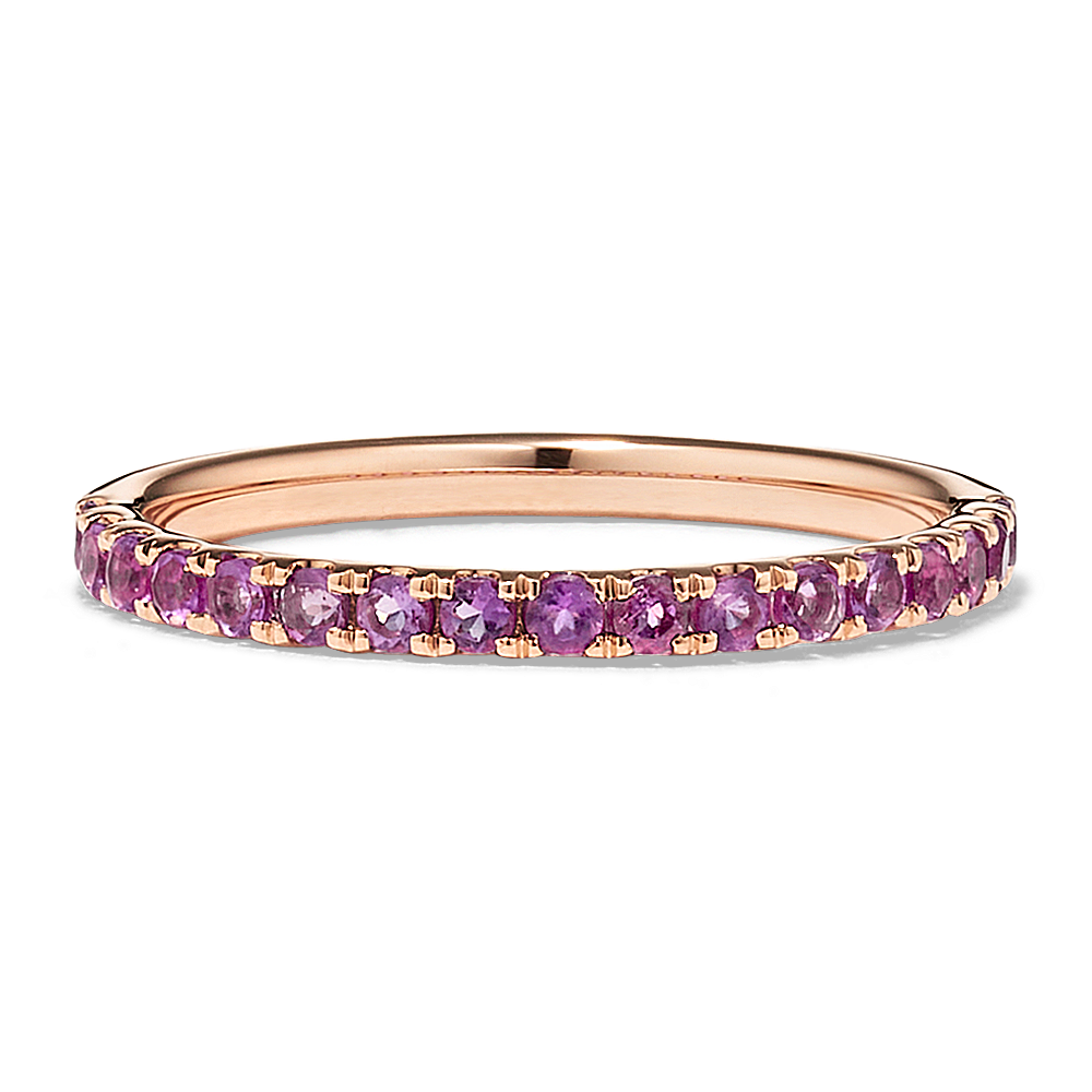 Amethyst 14K Rose Gold Stackable Ring | Shane Co.